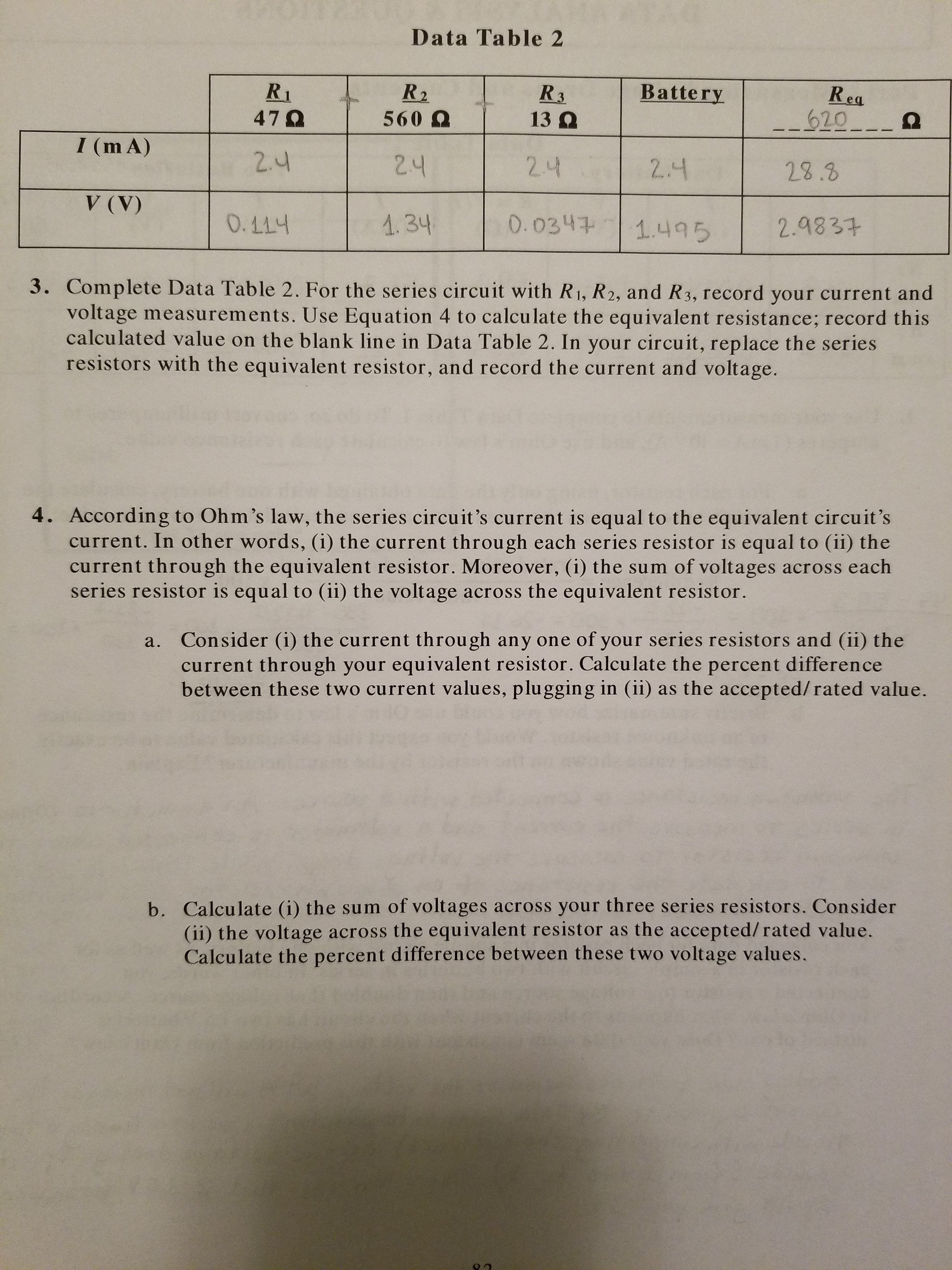 Equation 4 is R1 + R2 + R3 = Rtotal I have no | Chegg.com