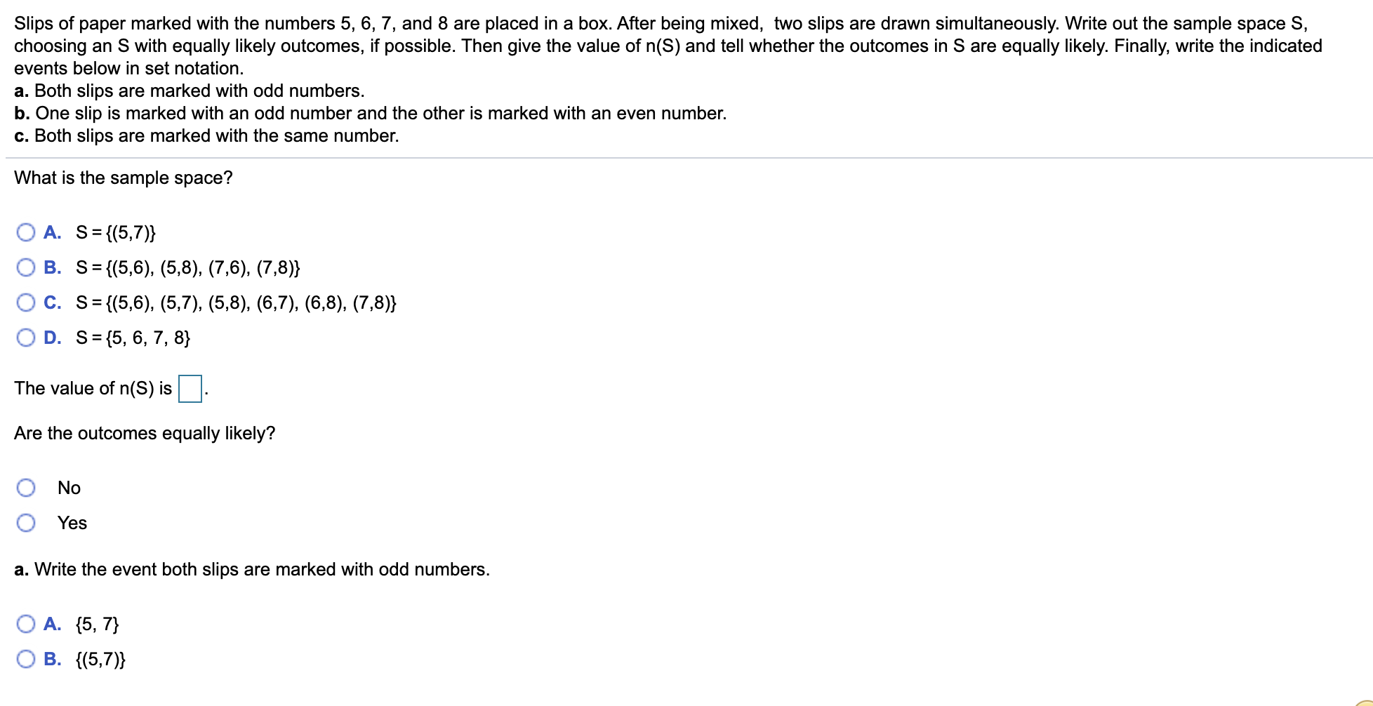 Solved Slips of paper marked with the numbers 5, 6, 7, and 8 | Chegg.com