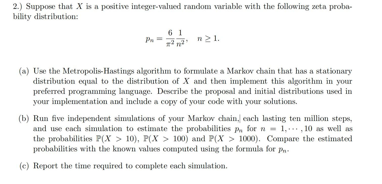 2.) Suppose that X is a positive integer-valued | Chegg.com