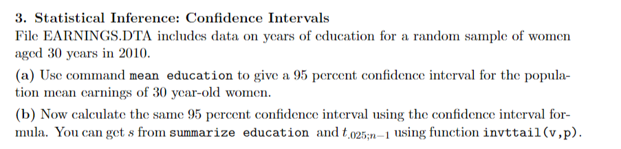 Solved 3. Statistical Inference: Confidence Intervals File | Chegg.com