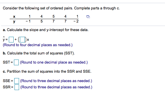 Solved х 4 1 Consider the following set of ordered pairs. | Chegg.com