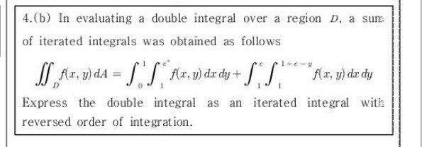 Solved 4. (a) Evaluate double integrals | Chegg.com