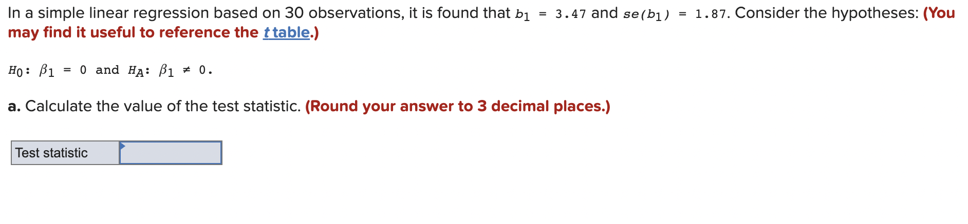Solved In a simple linear regression based on 30 | Chegg.com