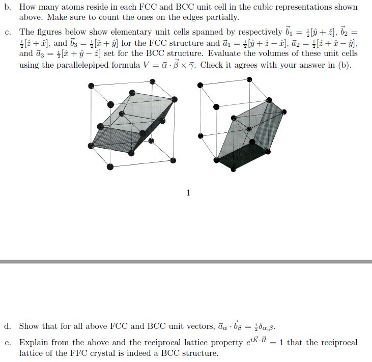 Solved PROBLEM 1 7 points The BCC and FCC lattices are each | Chegg.com