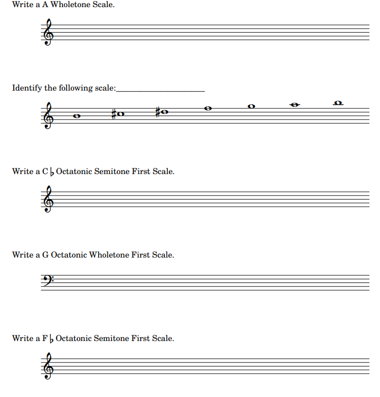 Write a A Wholetone Scale.Identify the following | Chegg.com