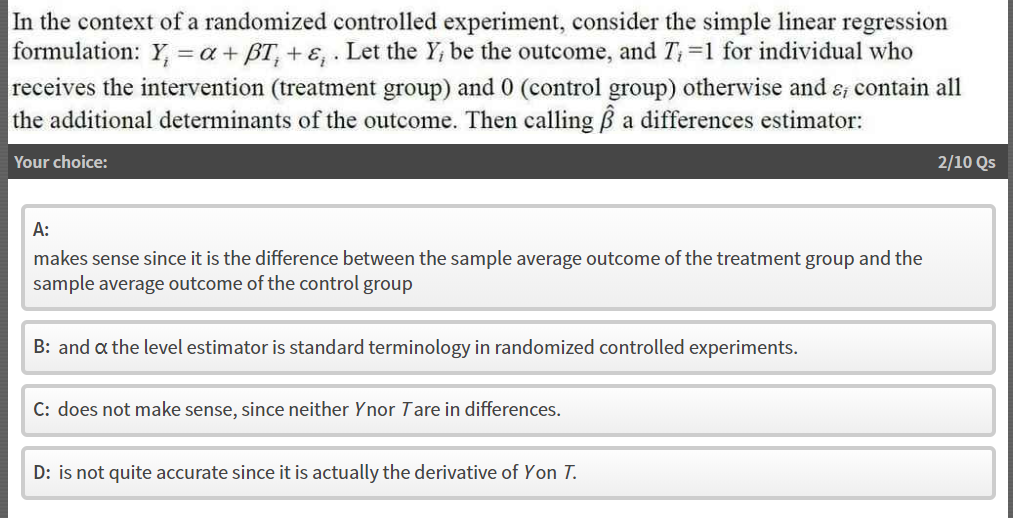 Solved In the context of a randomized controlled experiment, | Chegg.com