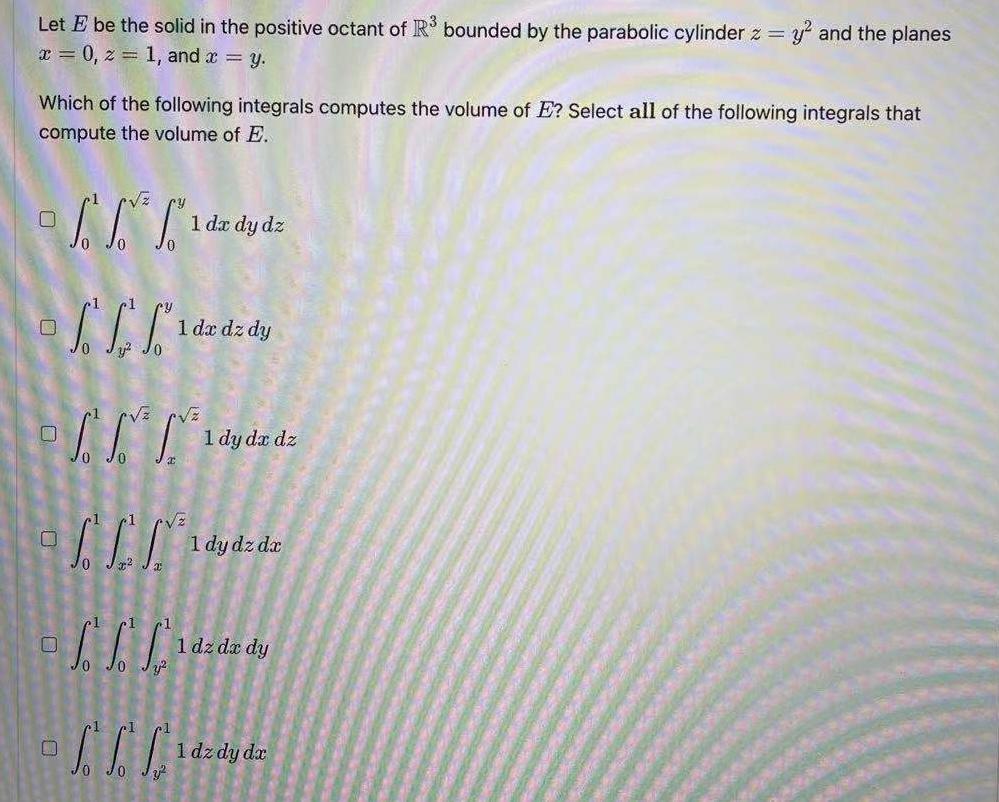 Solved Let E be the solid in the positive octant of R3 | Chegg.com
