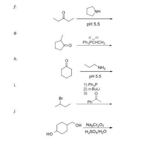 Solved NH PH 5.5 g. o PhyPCHCH h. NH2 pH 5.5 1) Ph P 2) | Chegg.com