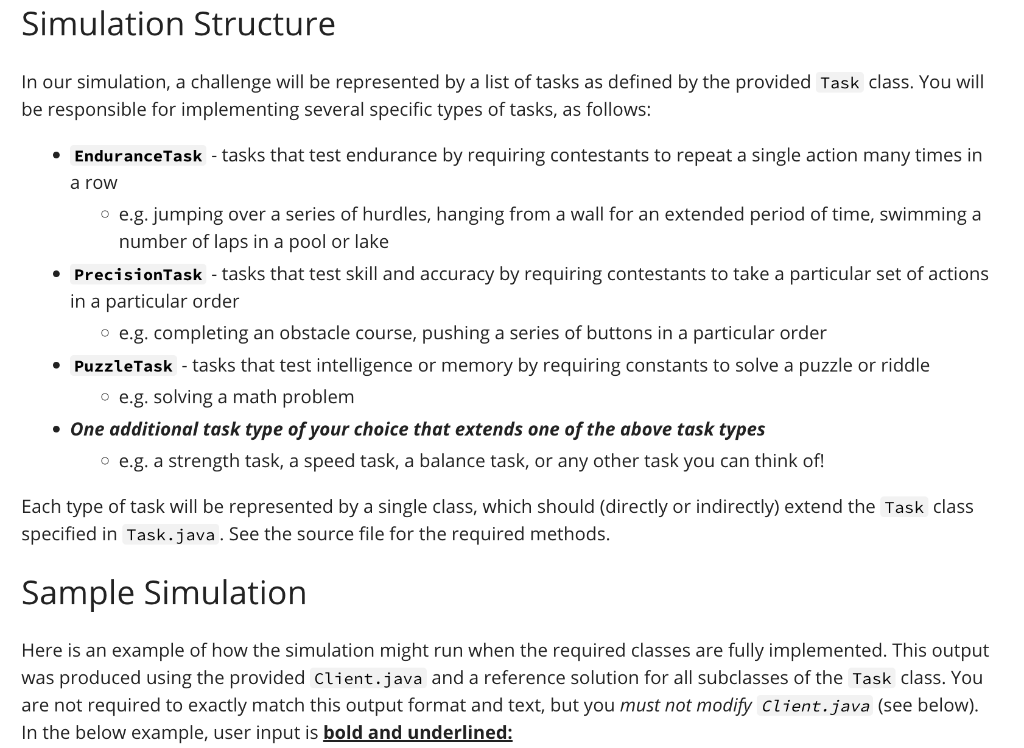 In our simulation, a challenge will be represented by | Chegg.com