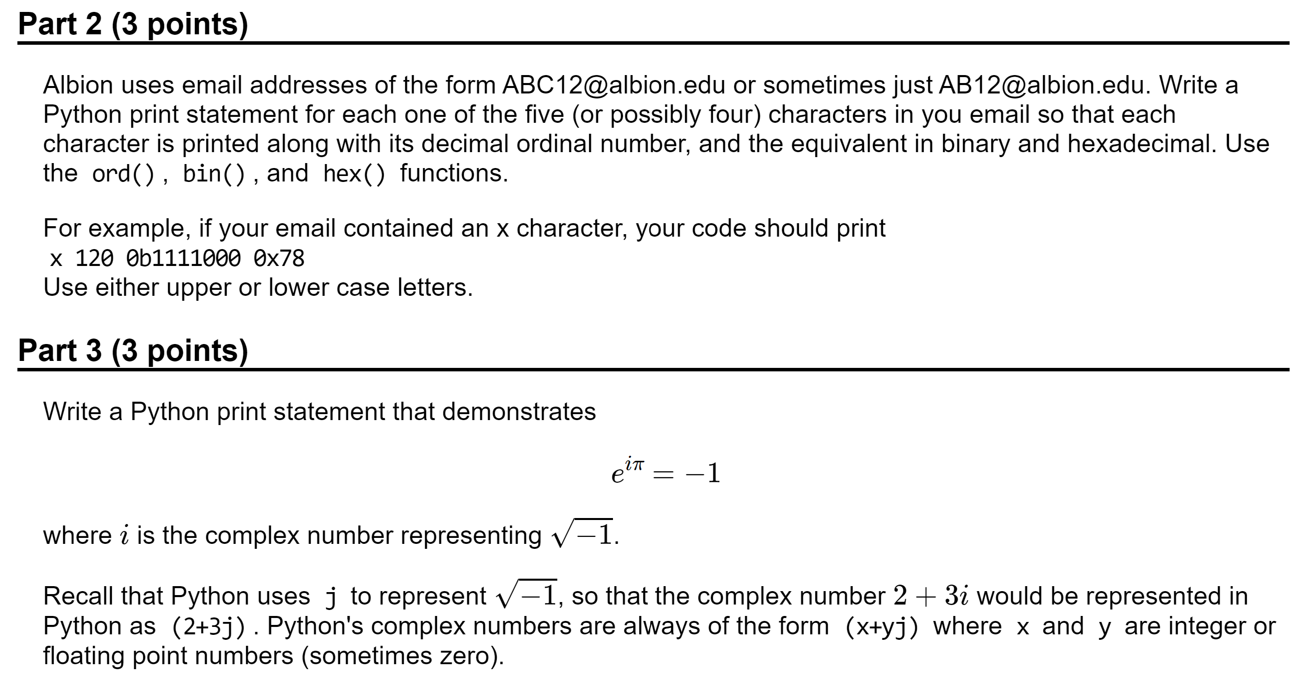 Solved Albion uses email addresses of the form | Chegg.com