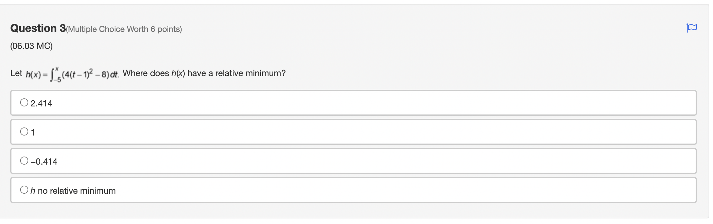Solved Question 3(Multiple Choice Worth 6 points) (06.03 MC) | Chegg.com