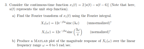 Solved Consider the continuous-time function | Chegg.com
