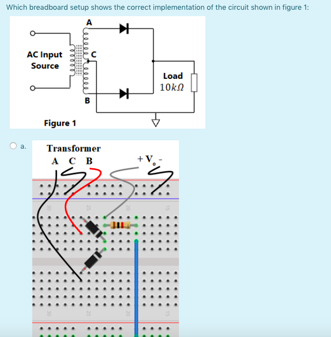 Solved Which breadboard setup shows the correct | Chegg.com