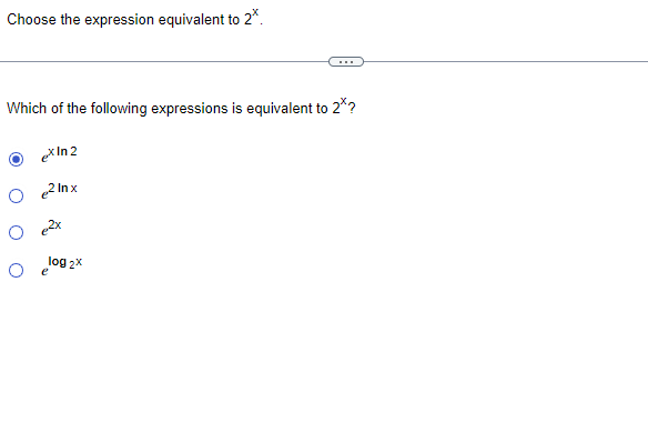 Solved Choose the expression equivalent to 2x. Which of the | Chegg.com