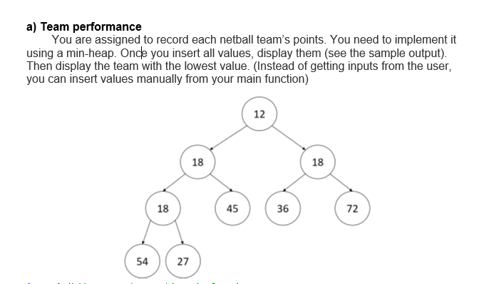 Solved a) Team performance You are assigned to record each | Chegg.com