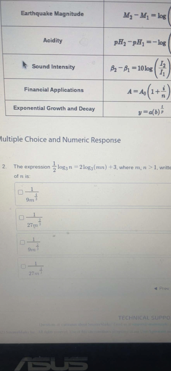 Solved \table[[Earthquake Magnitude,M2-M1=log | Chegg.com