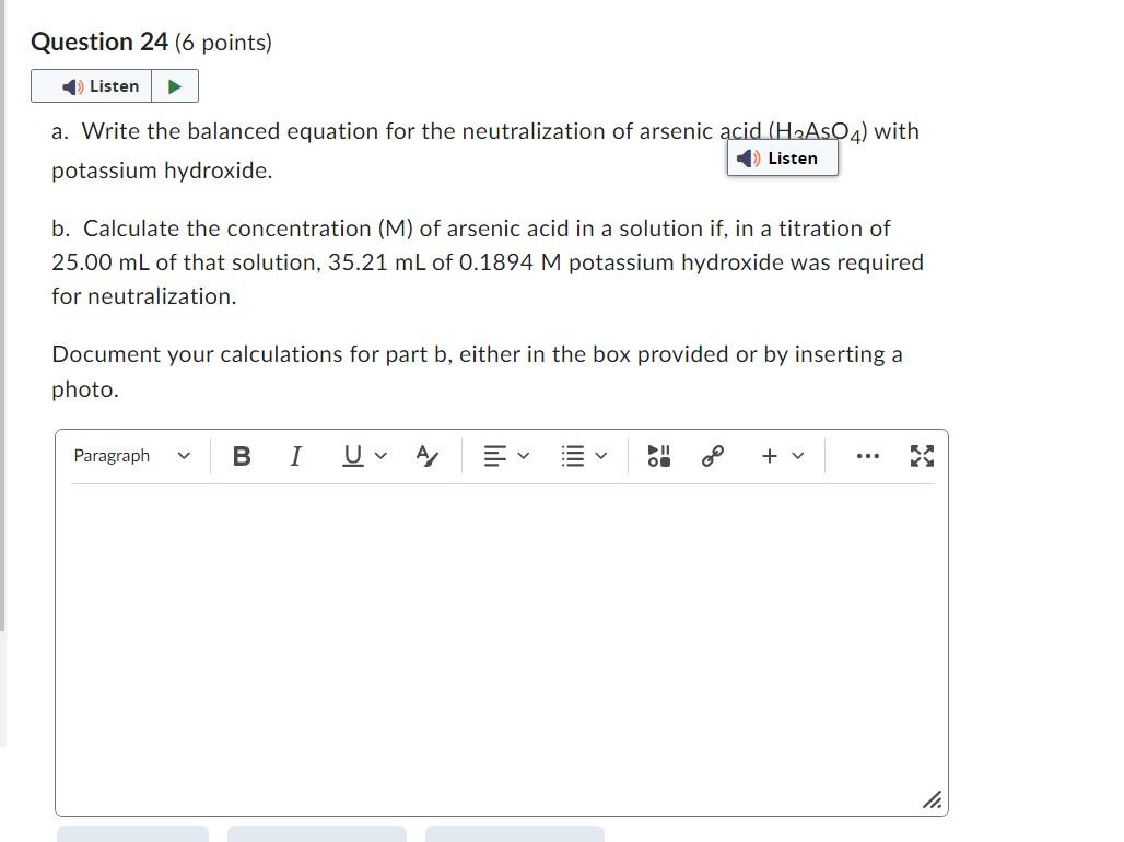 Solved a. Write the balanced equation for the neutralization | Chegg.com
