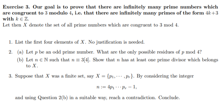 Solved Exercise 3. Our goal is to prove that there are | Chegg.com