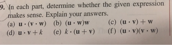 Solved In each part, determine whether the given expression | Chegg.com