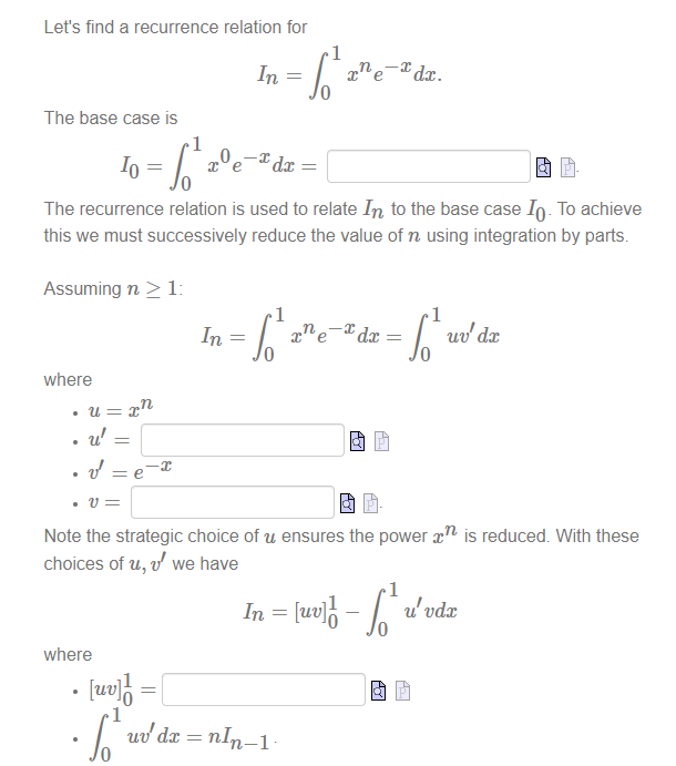 Solved Let's find a recurrence relation for In=∫01xne−xdx. | Chegg.com