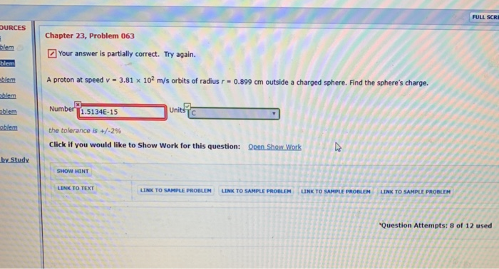 Solved FULL SCRE OURCES Chapter 23, Problem 063 blem Your | Chegg.com