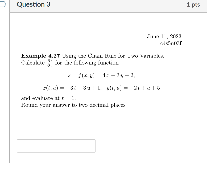 Solved Example 4.27 Using the Chain Rule for Two Variables. | Chegg.com