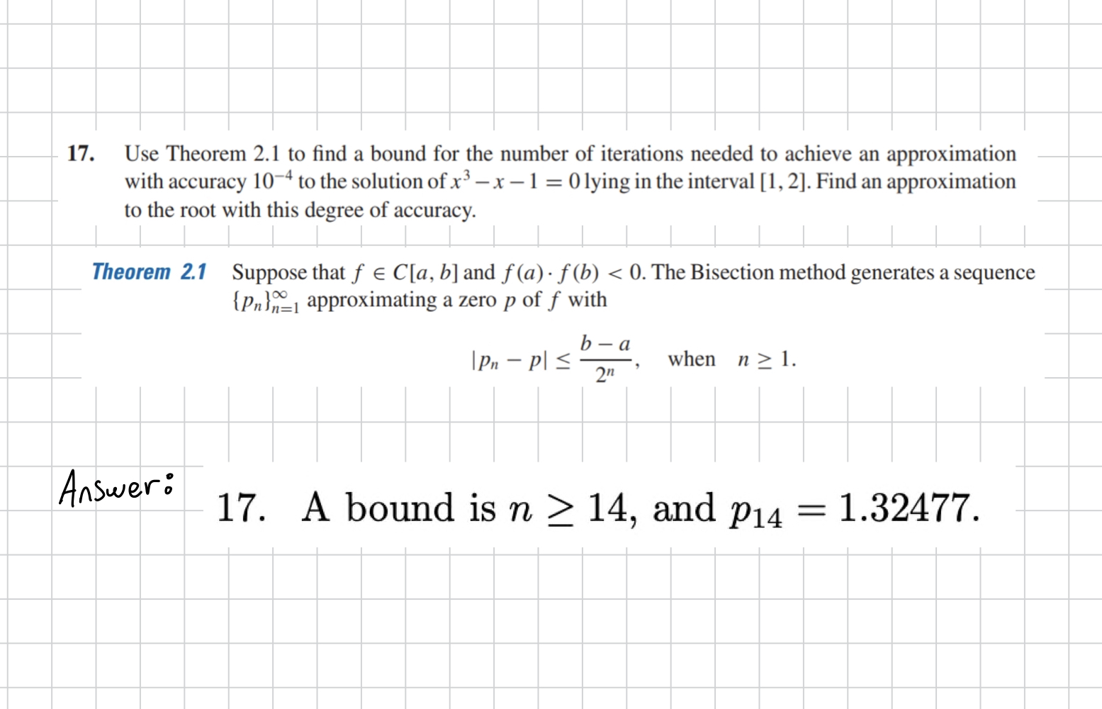 Solved Use Theorem 2.1 ﻿to find a bound for the number of | Chegg.com
