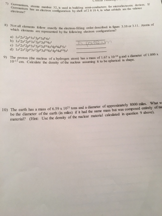 Solved Germanium, atomic number 32, is used in building | Chegg.com