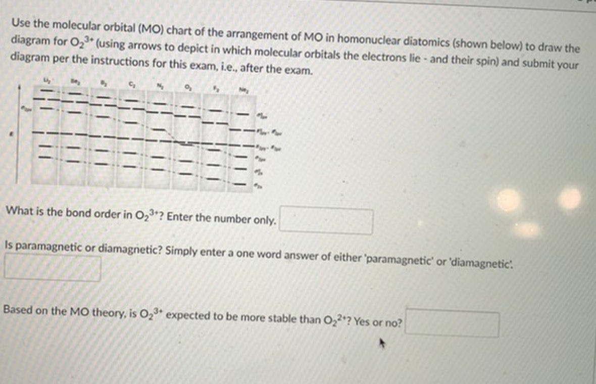Solved Use the molecular orbital (MO) chart of the | Chegg.com