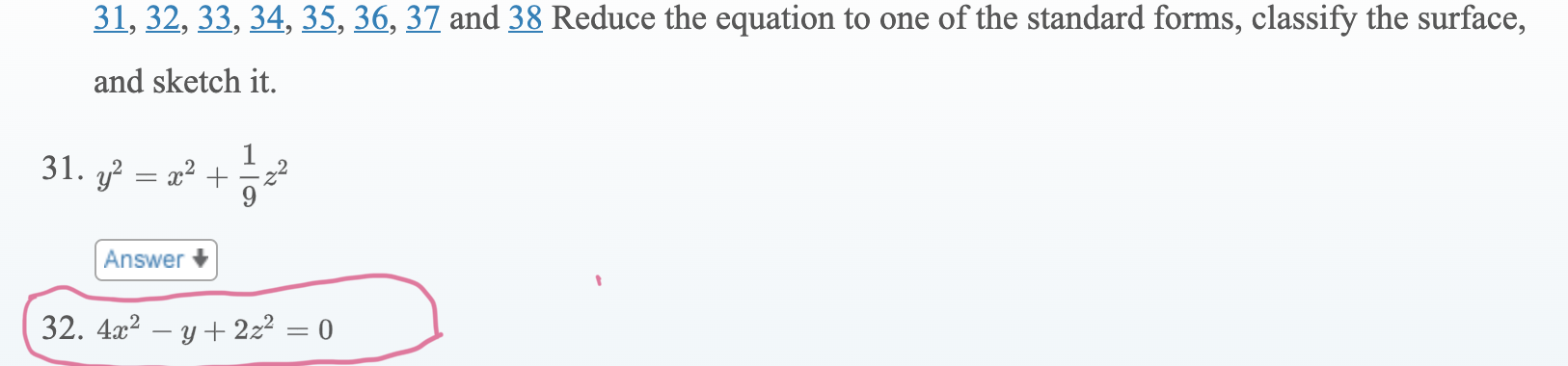 Solved 31, 32, 33, 34, 35, 36, 37 and 38 Reduce the equation | Chegg.com