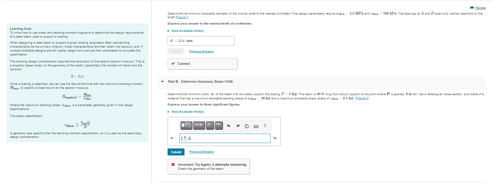 Solved Determine the minimum allowable diameter of the | Chegg.com