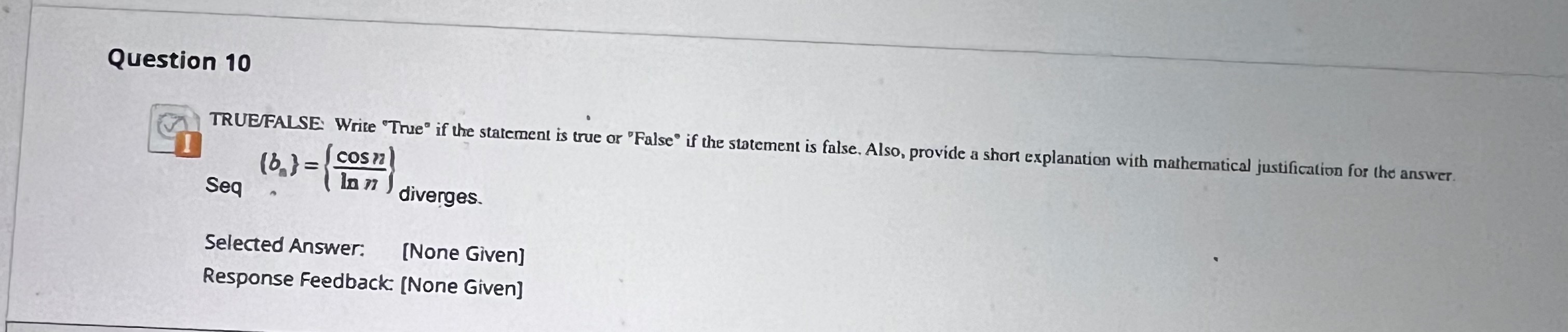 Solved TRUEFALSE Write "True ∘ if the statement is true or | Chegg.com