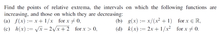 Solved Find the points of relative extrema, the intervals on | Chegg.com