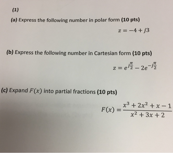 Solved (a) Express the following number in polar form z = | Chegg.com