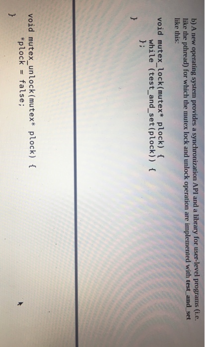 Solved b) A new operating system provides a synchronization | Chegg.com