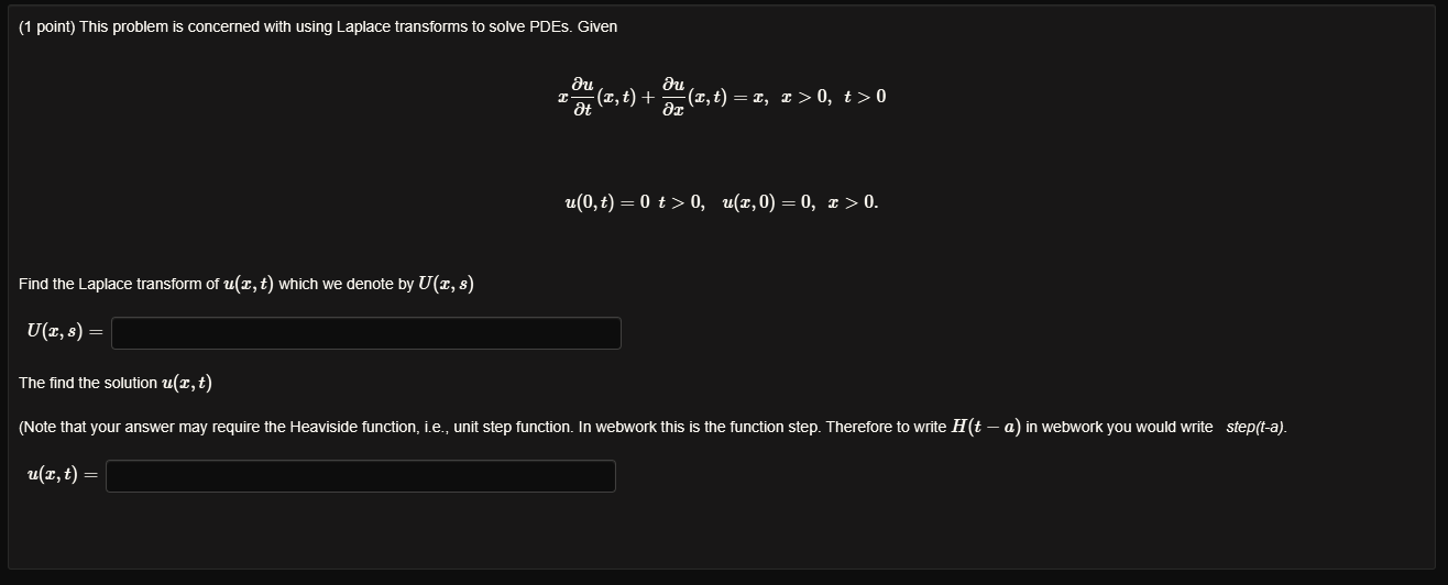 Solved (1 point) This problem is concerned with using | Chegg.com