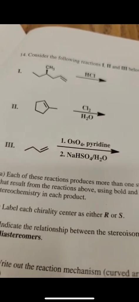 Solved Q 14) Consider the following reactions. I. II and III | Chegg.com
