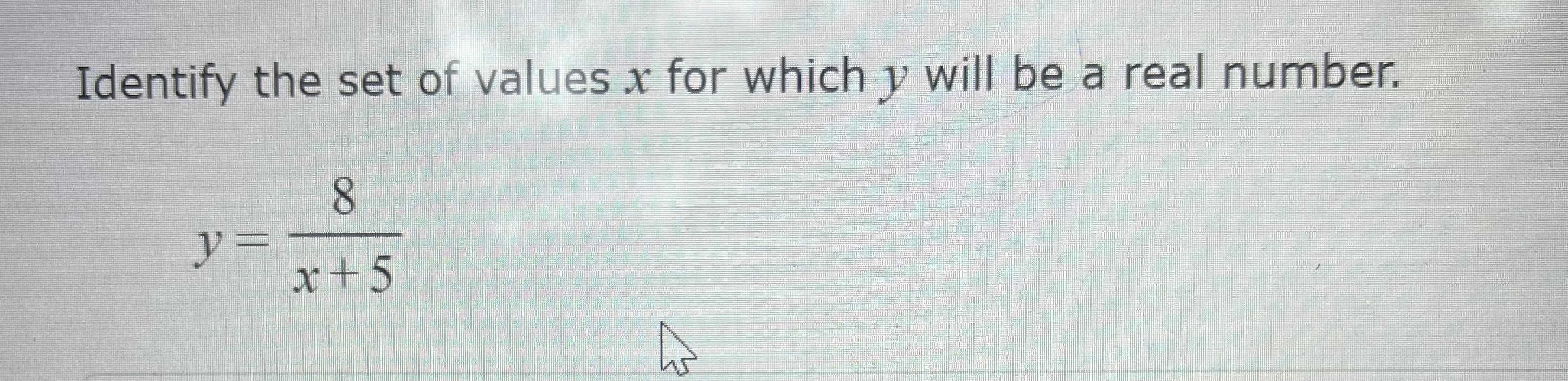 Solved Identify the set of values x ﻿for which y ﻿will be a | Chegg.com