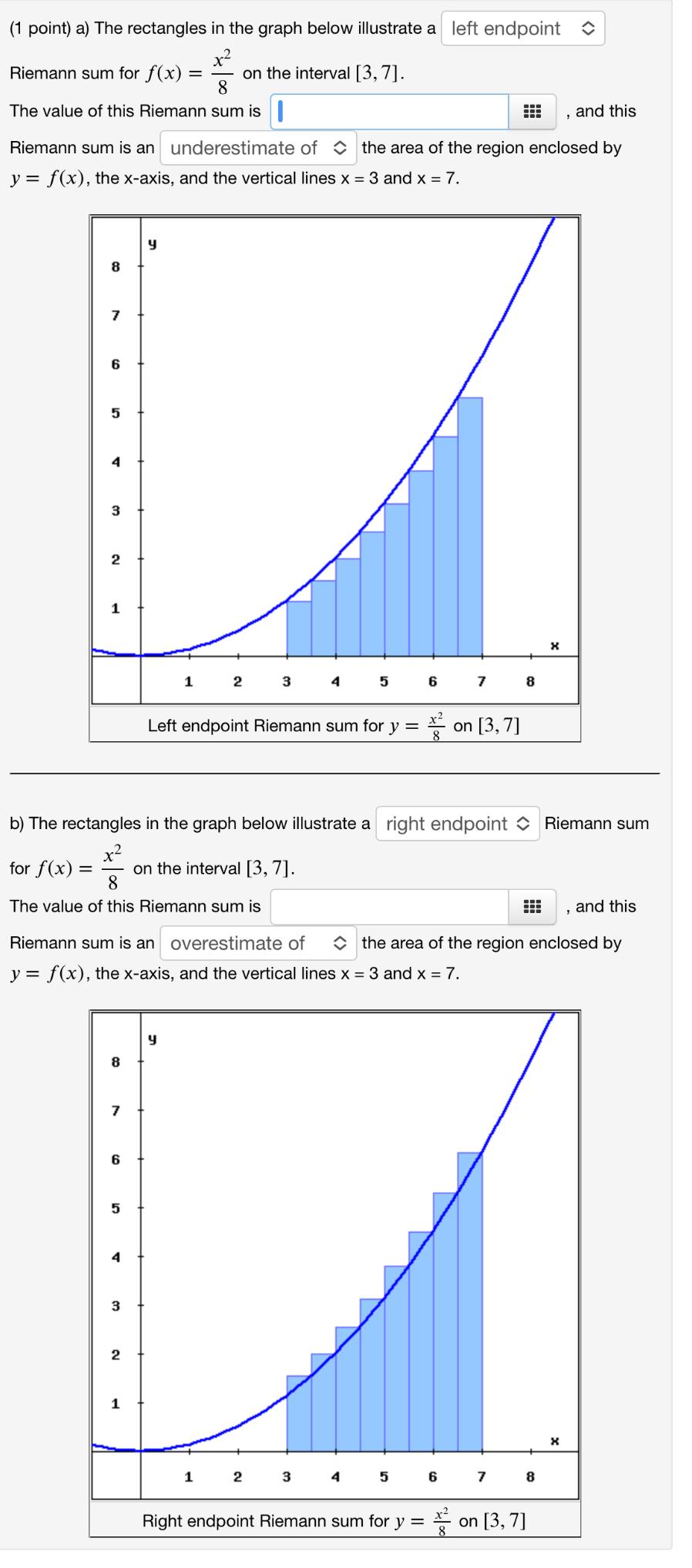 Solved (1 point) a) The rectangles in the graph below | Chegg.com