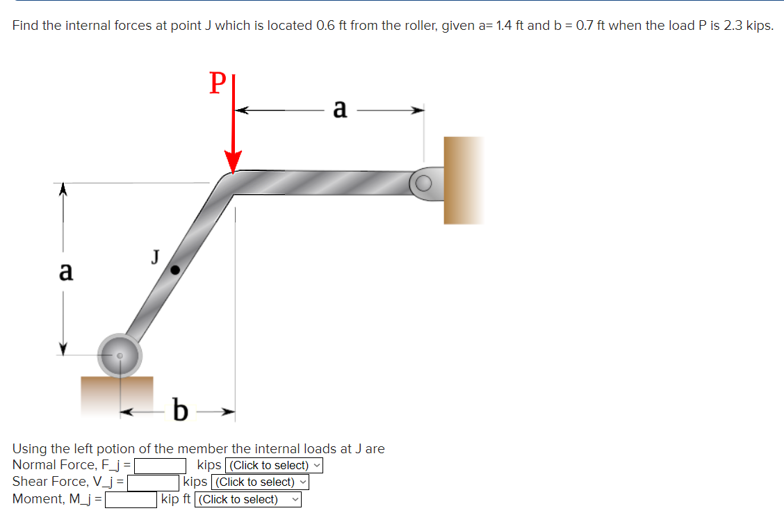 Solved Find the internal forces at point J which is located | Chegg.com