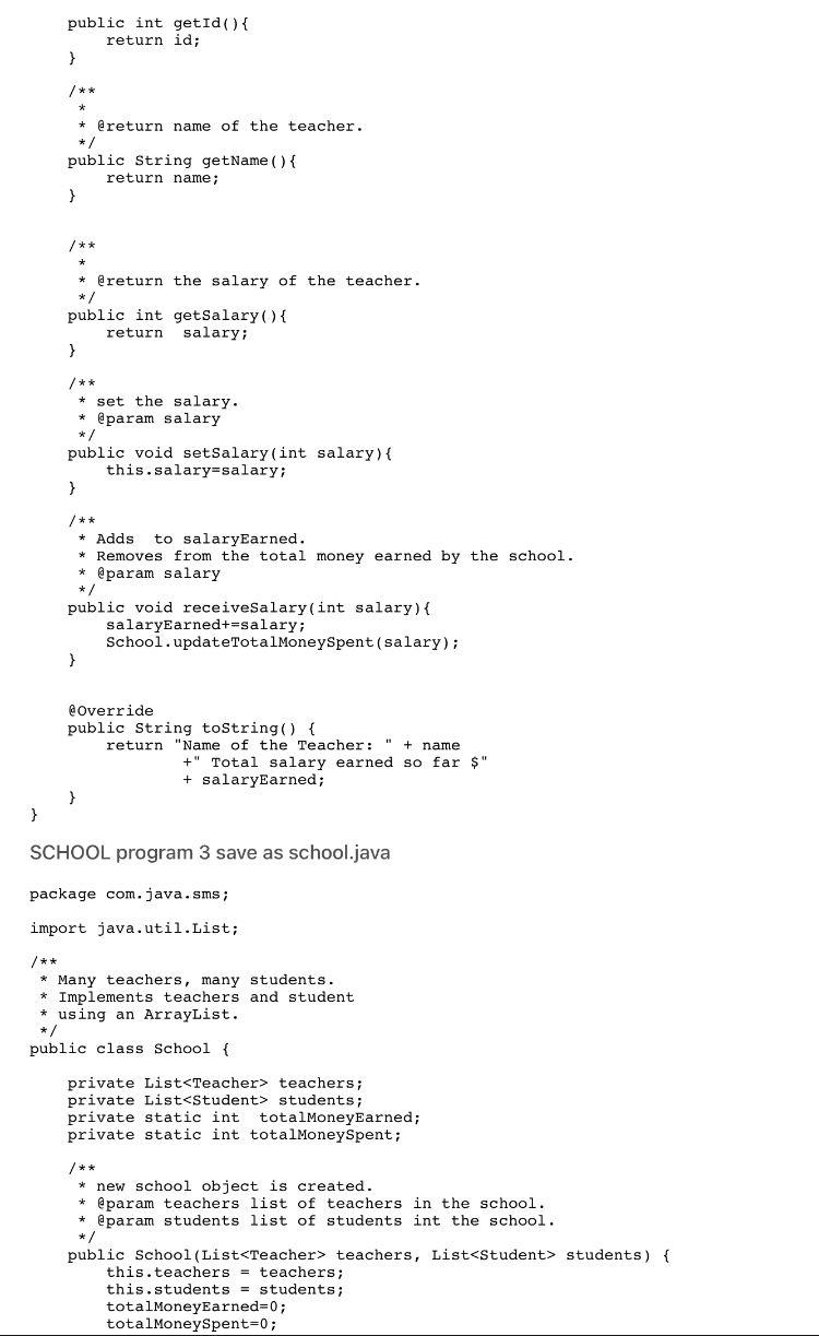 Solved I need Report for this project (School Management | Chegg.com