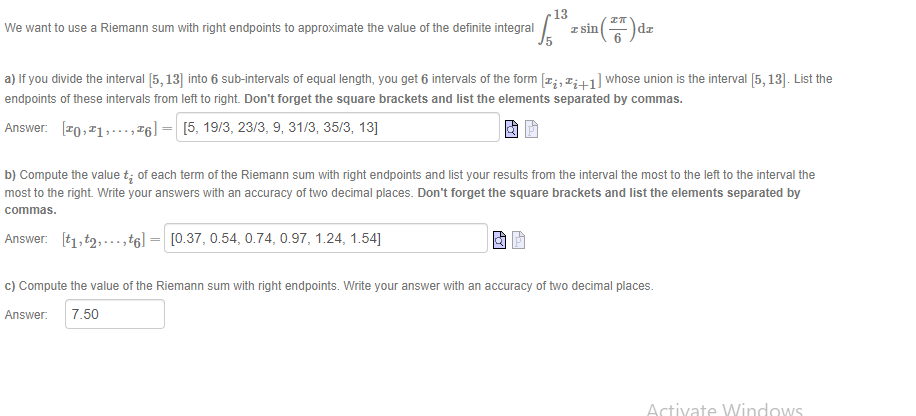 Solved We want to use a Riemann sum with right endpoints to | Chegg.com
