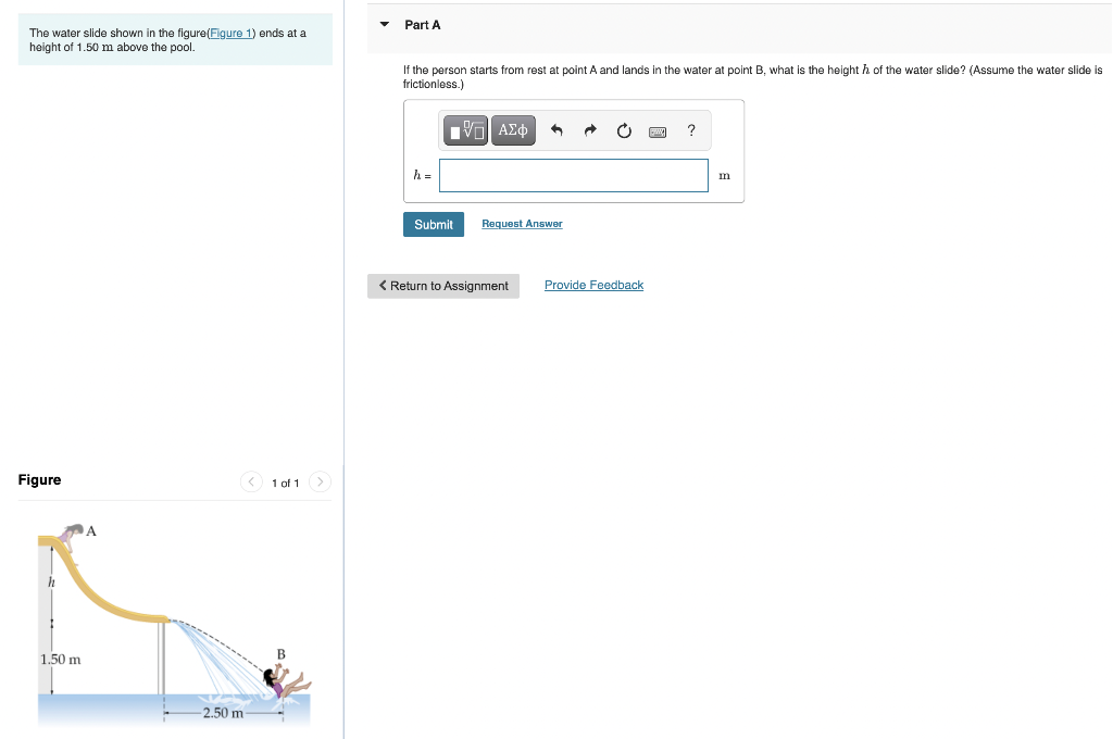 Solved The water slide shown in the figure(Figure 1) ends at | Chegg.com