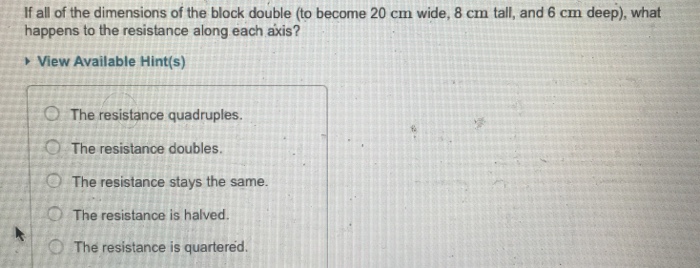 Solved Rank the block based on its electrical resistance | Chegg.com
