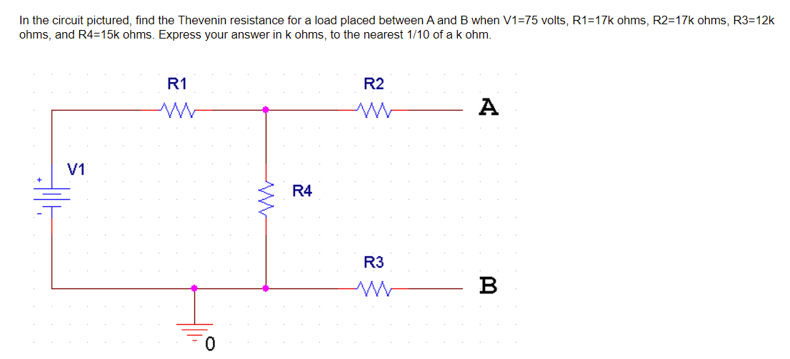 Solved In the circuit pictured, find the Thevenin resistance | Chegg.com