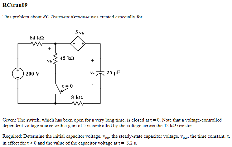 Solved RCtran09 This problem about RC Transient Response was | Chegg.com