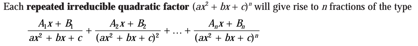 Solved Each repeated irreducible quadratic factor (ax + bx + | Chegg.com