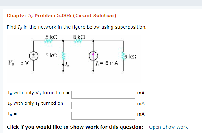 Solved Chapter 5, Problem 5.006 (Circuit Solution) Find Io | Chegg.com