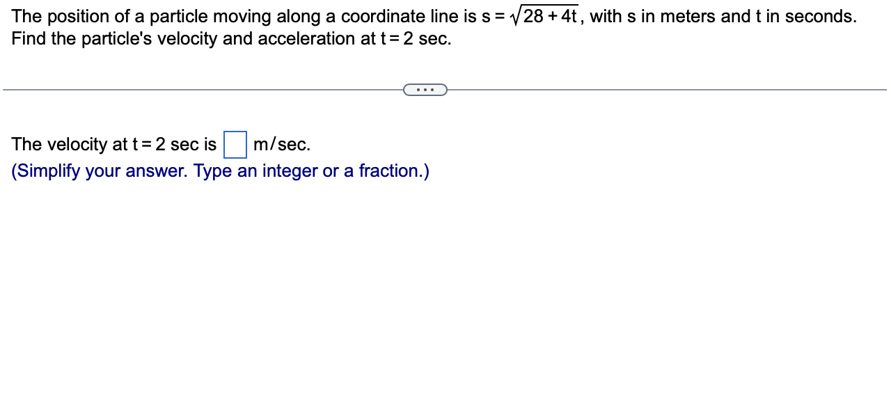 Solved The position of a particle moving along a coordinate | Chegg.com