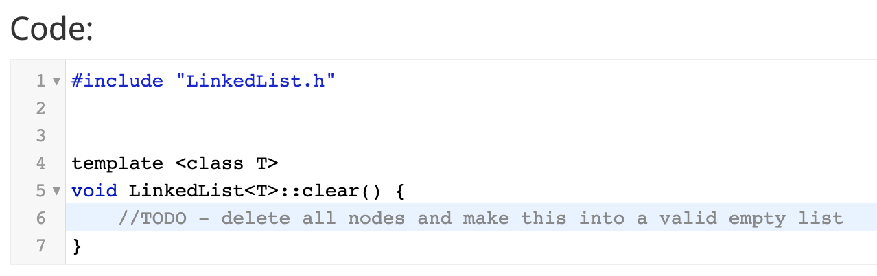 Solved C++. LinkedListClass - Clear Write the code for the | Chegg.com